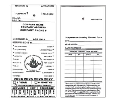 Custom Fire Extinguisher Inspection Tag (35$ per 100) | National Fire ...