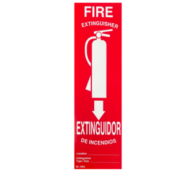 Bilingual Self Adhesive Sign - Fire Extinguisher (Large)