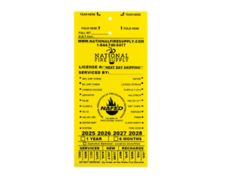 Yellow Fire Extinguisher Inspection Tag (Pack of 100)